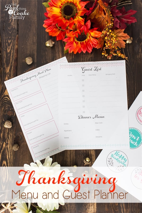 Printable Thanksgiving Menu and Guest Planner