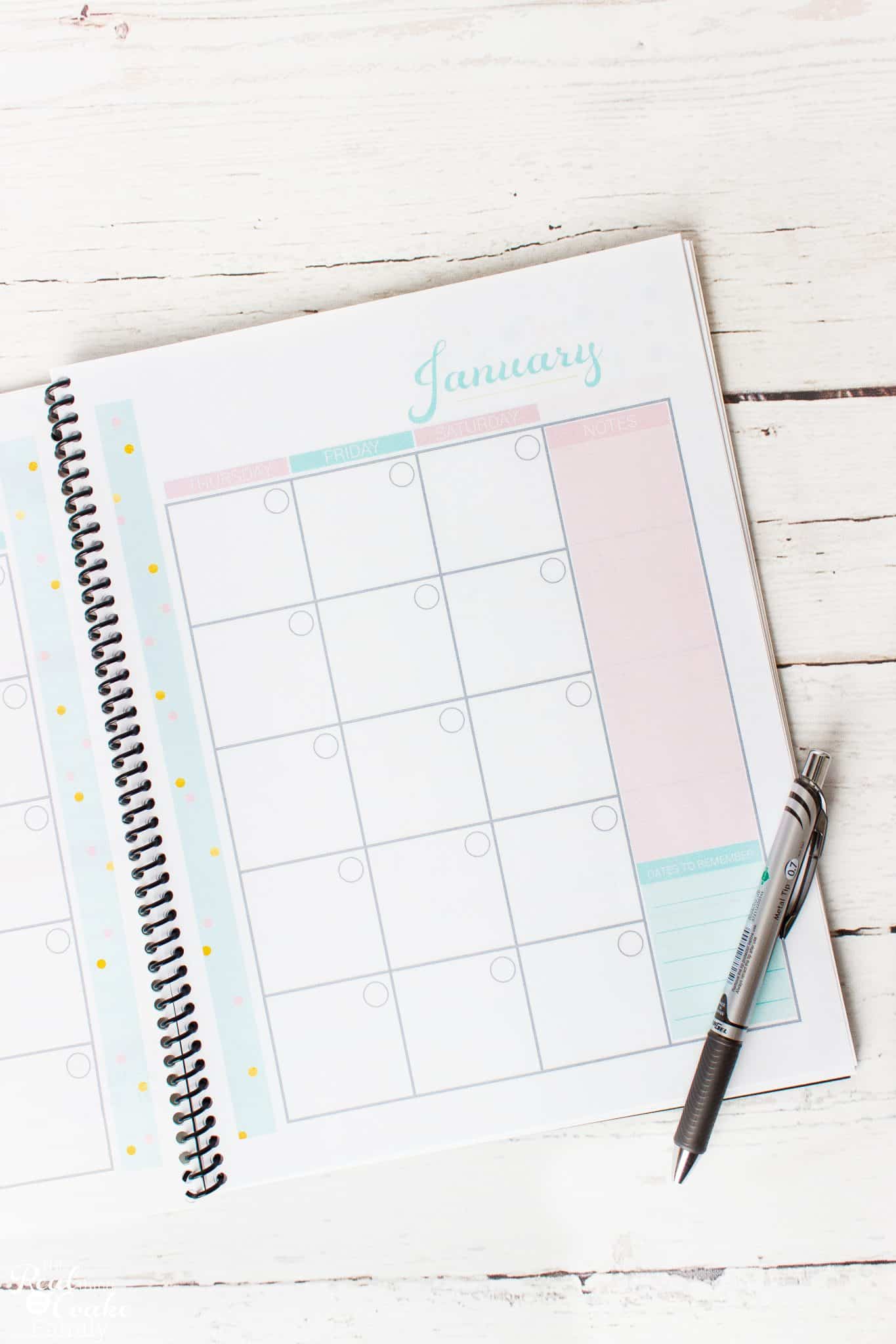 Real Organized Calendar...and a Printable Calendar - Real Creative Real ...