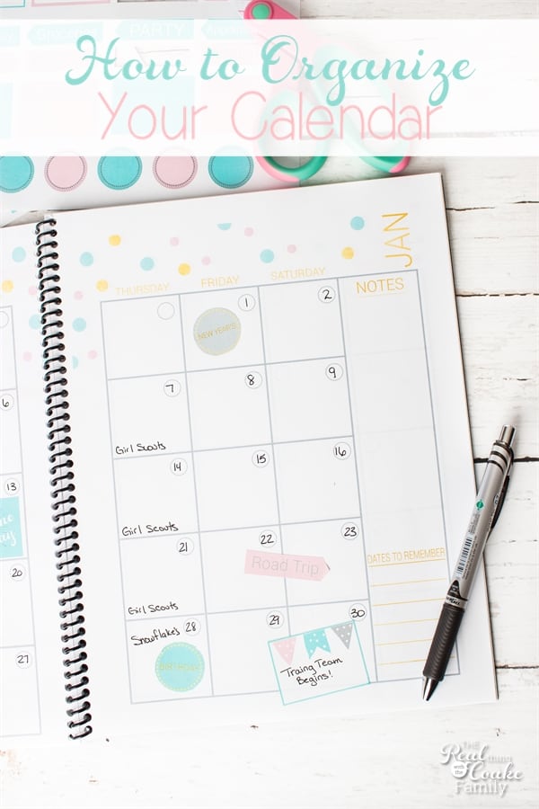 Real Organized Calendar...and a Printable Calendar - Real Creative Real ...