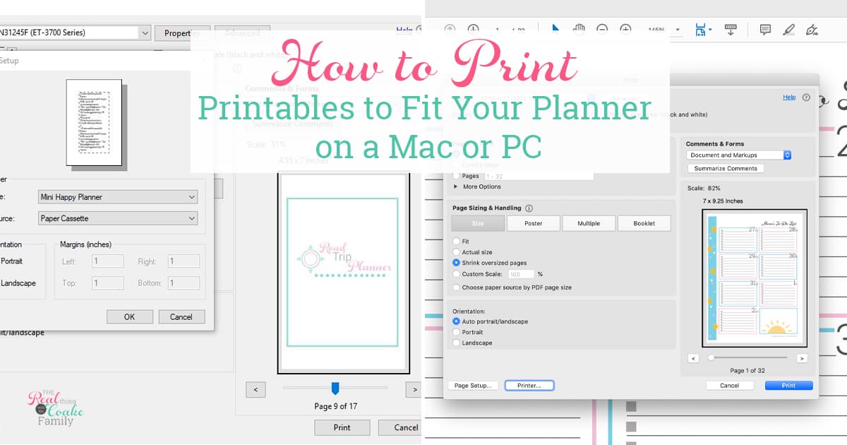 How to Print Planner Pages to Fit Your Planner - Real Creative Real ...